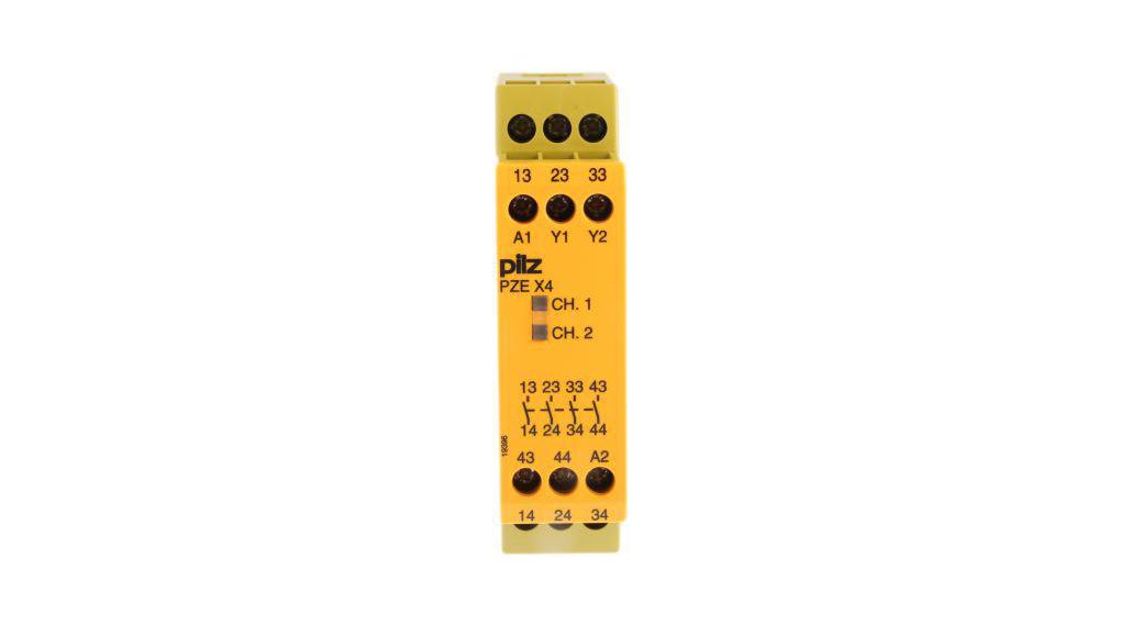 PZE X4 24VDC 4N/O | Pilz Single-Channel Expansion Module Safety Relay, 24V dc, 4 Safety Contacts ...
